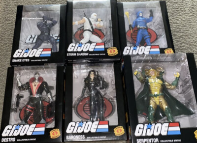 GI Joe Statue Set 6 Serpentor Commander Storm Shadow Snake-Eyes Destro ...