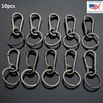 10Pcs Keychain Key Ring Carabiner Clip Keyring Chain Fob Holder Gun ...