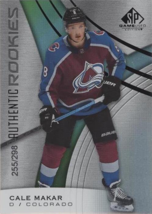 2019-20 Upper Deck SP Game Used - Authentic Rookies Cale Makar #184 ...
