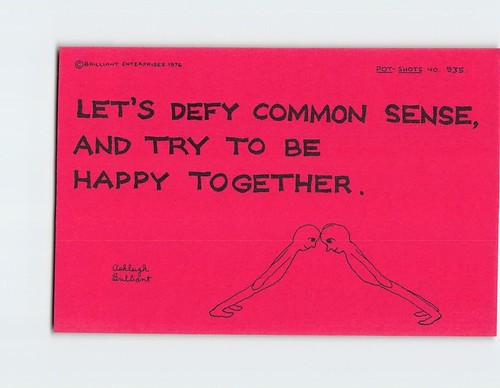 Postcard Let's Defy Common Sense, And Try To Be Happy Together with Art ...