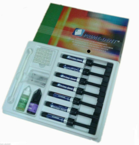 Prime-Dent Light Cure Hybrid Dental Resin Composite 7 Syringe Kit #001 ...