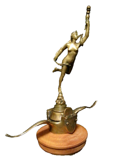 Large Vintage Bronze Auto Radiator Mascot Hood Ornament Statue~ One of ...