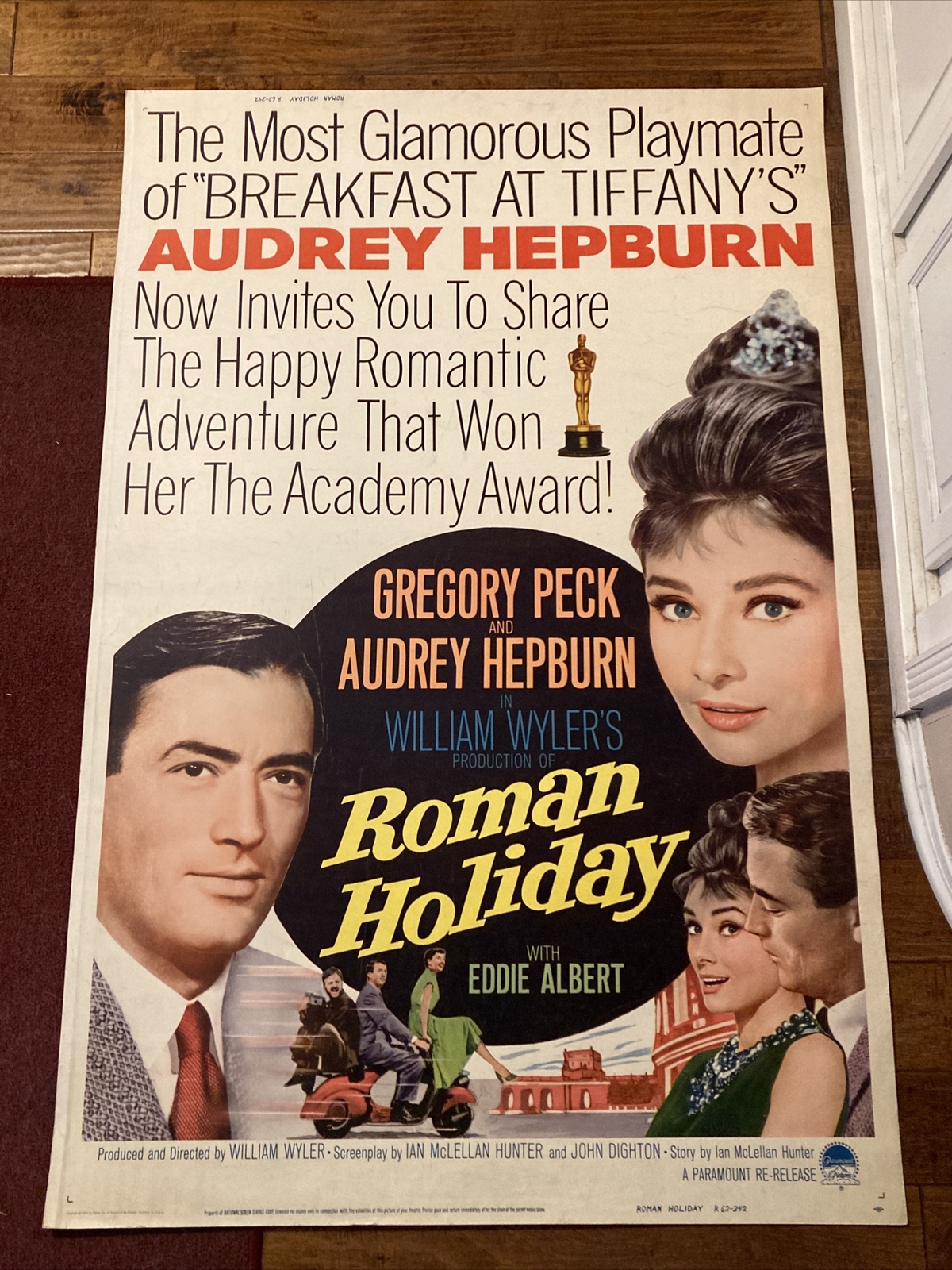 Roman Holiday - Original 40 x 60 Rare Movie Poster- Peck - Audrey ...