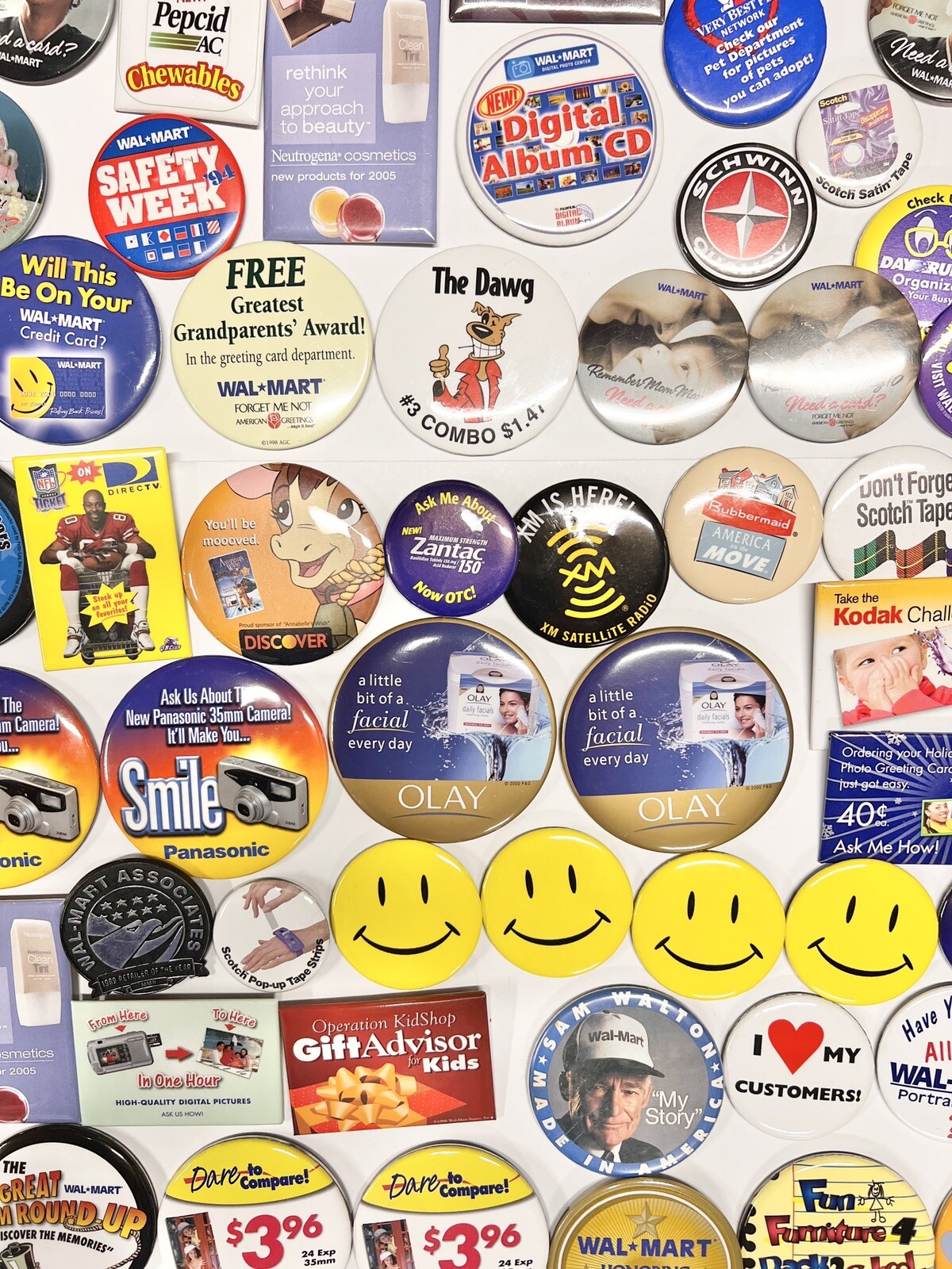 Vtg Lot of 88 Walmart Advertising Employee Pin Back Buttons 80’s 90’s ...