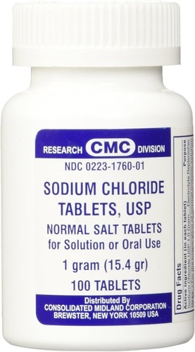 Sodium Chloride Tablets 1 Gm, USP Normal Salt Tablets - 100 Tablets | eBay