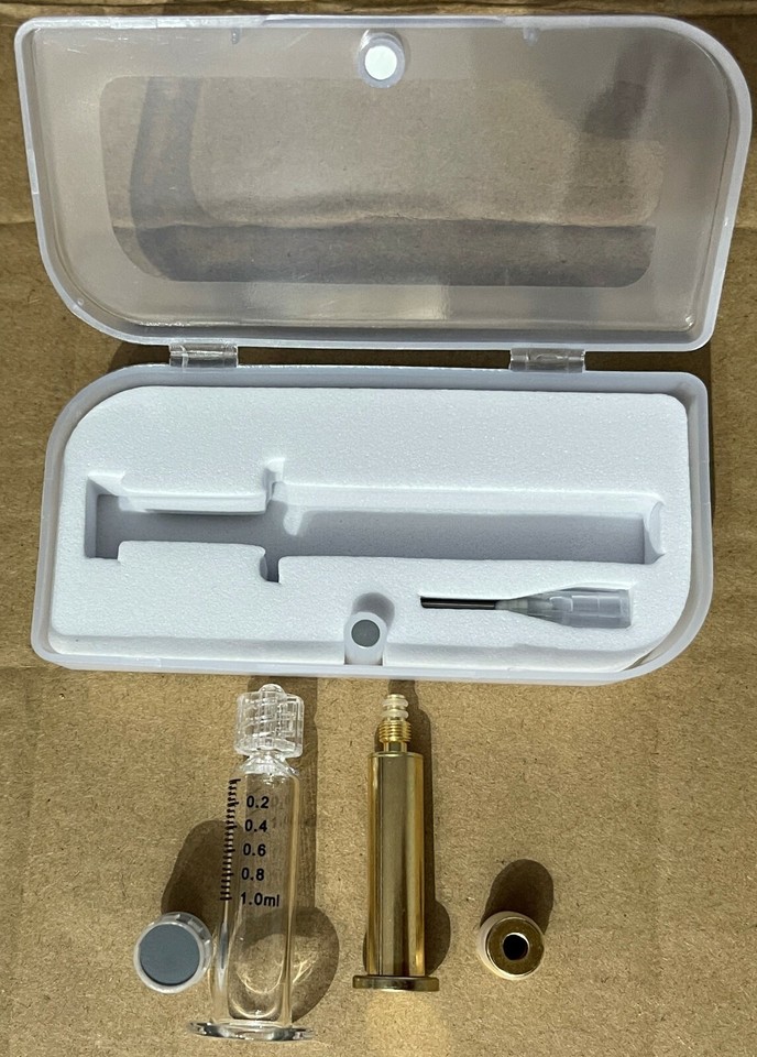 1ml Glass Syringe + Metal Plunger + Magnetic Foam Case + Dispensing Tip ...