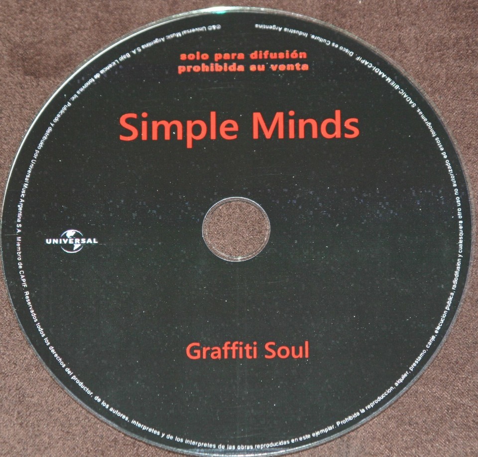 SIMPLE MINDS - GRAFFITI SOUL - ARGENTINA 10-TRACK PROMO CD - RARE U2 ...