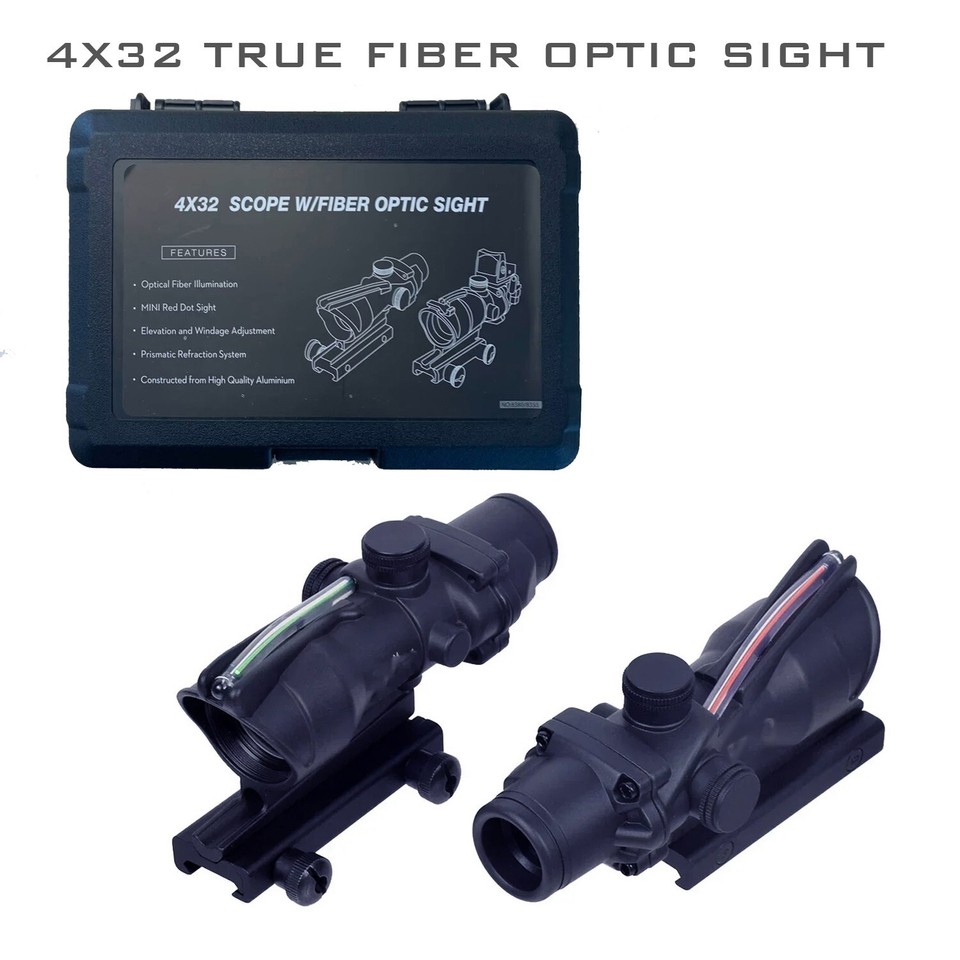 4x32 ACOG True Fiber Optics Red Green Cross Illuminated Tactical Sight ...