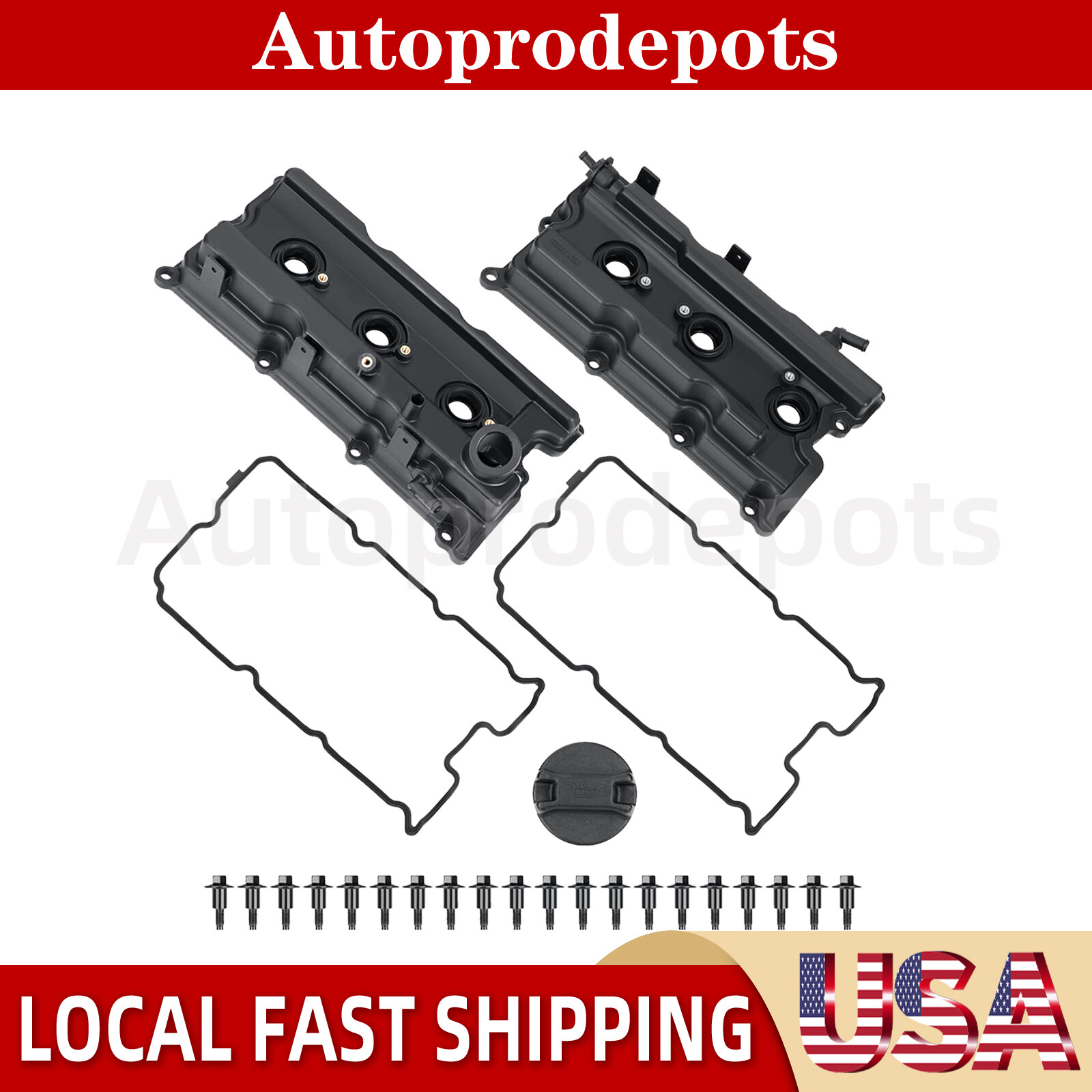 1Pair Valve Cover SET fit Nissan Frontier/NV1500/NV2500/NV3500/Xterra ...