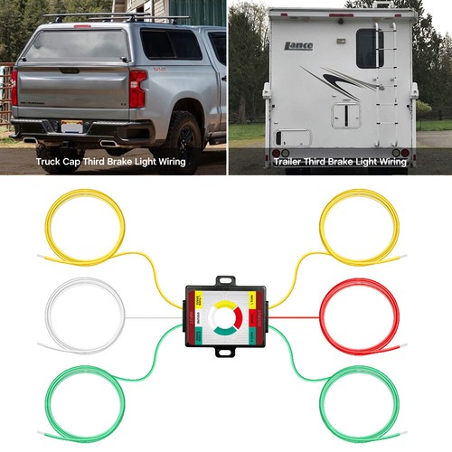 2-to-3-Wire Trailer Tail Light Converter Truck Cap 3rd Brake Light ...
