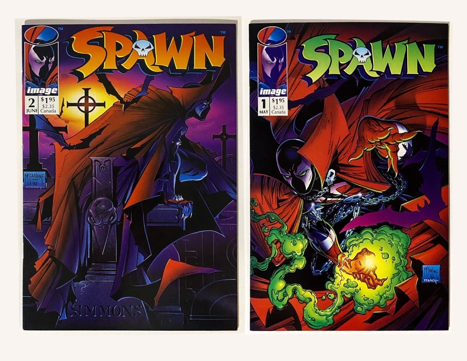 Spawn #1 and Spawn #2 1992 Image Comics VF | eBay