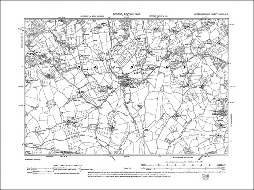 Bosbury, Coddington, Old Map Herefordshire, 1905: 35NE | eBay
