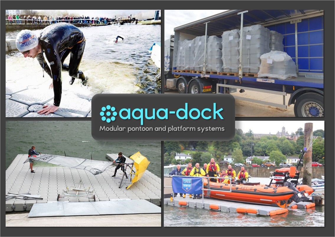 AQUA-DOCK 4m x 2m Drive-On Floating Jet Ski Dock (also for small boat ...