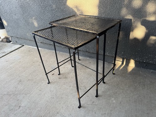Iron Nesting Tables Stacking VINTAGE MID CENTURY MODERN Mcm EAMES Era ...