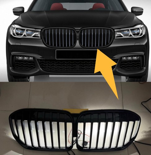 Gloss Black W/LED single Slat Car Front Kidney Grill Fits 2016-2019 BMW ...