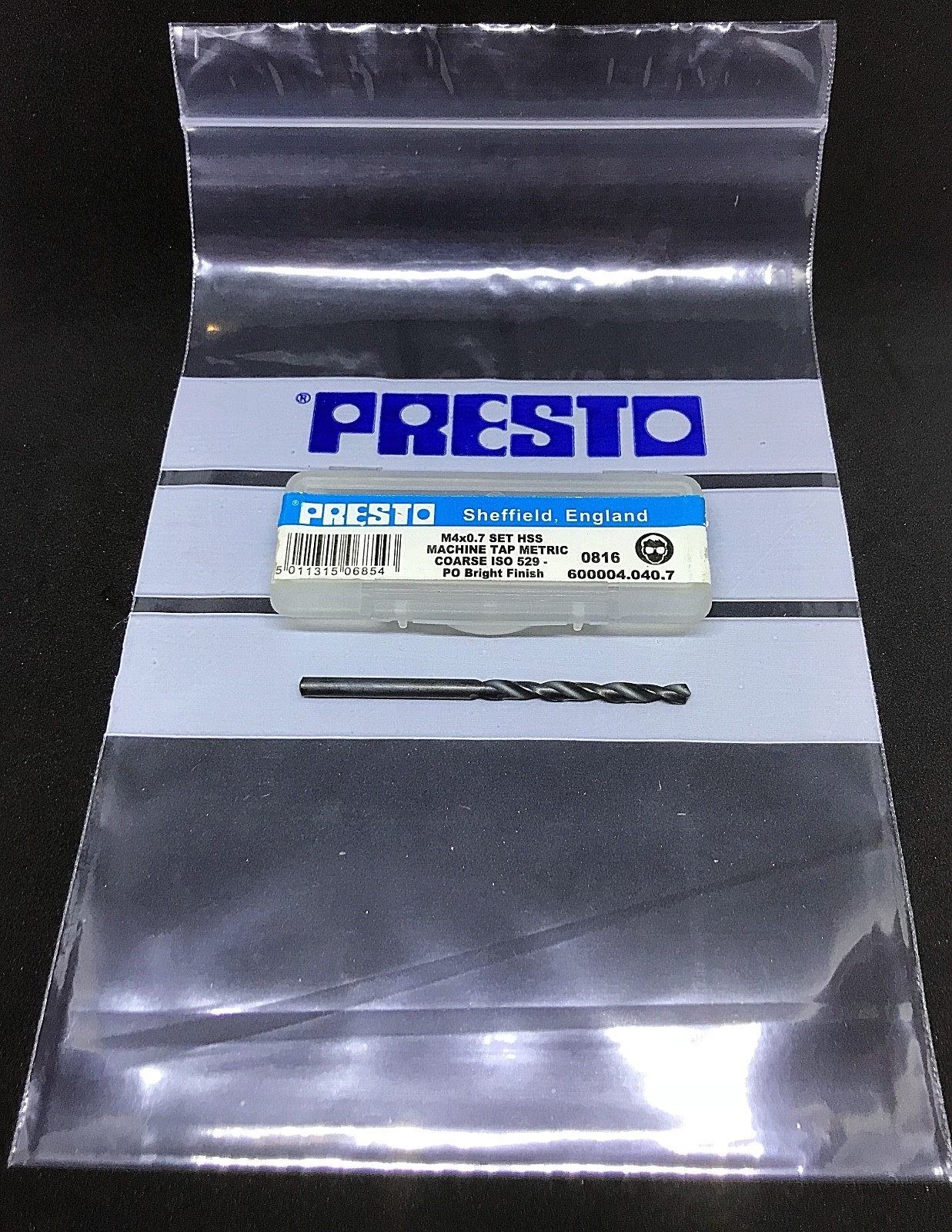 Presto 3 Piece HSS Tap Set Include Taper/Second/Plug with Tapping Drill ...