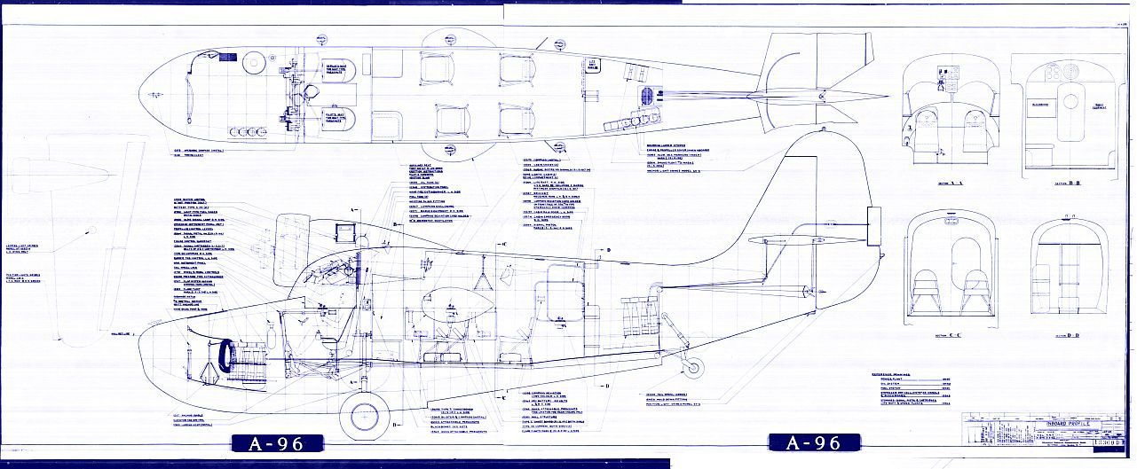 GRUMMAN GOOSE JRF G-21 PERIOD BLUEPRINT PLANS RARE DRAWINGS original ...