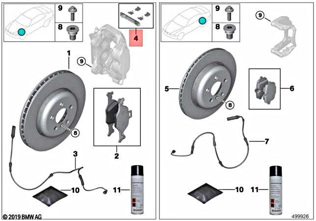 Genuine BMW X3 X5 G01 G02 G05 G11 G12 Repair Kit Expanding Spring ...