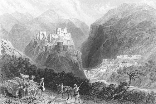Syria, MOUNT AMANUS CASTLE OF BAKRAS KALESI RUINS ~ Old 1836 Art Print ...