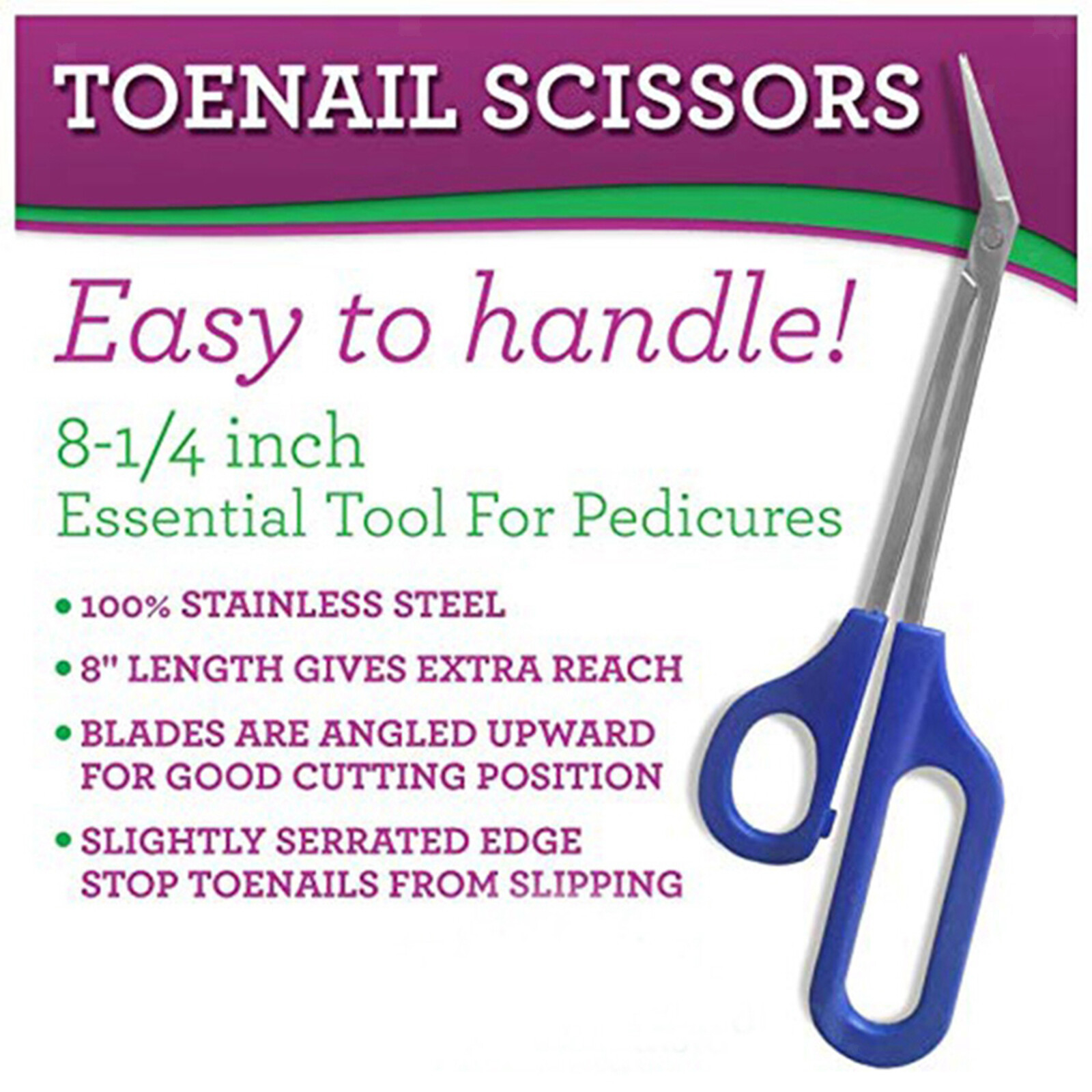 Easy Grip Toenail Scissor Long Reach Toe Nail Clipper Long Handle | eBay