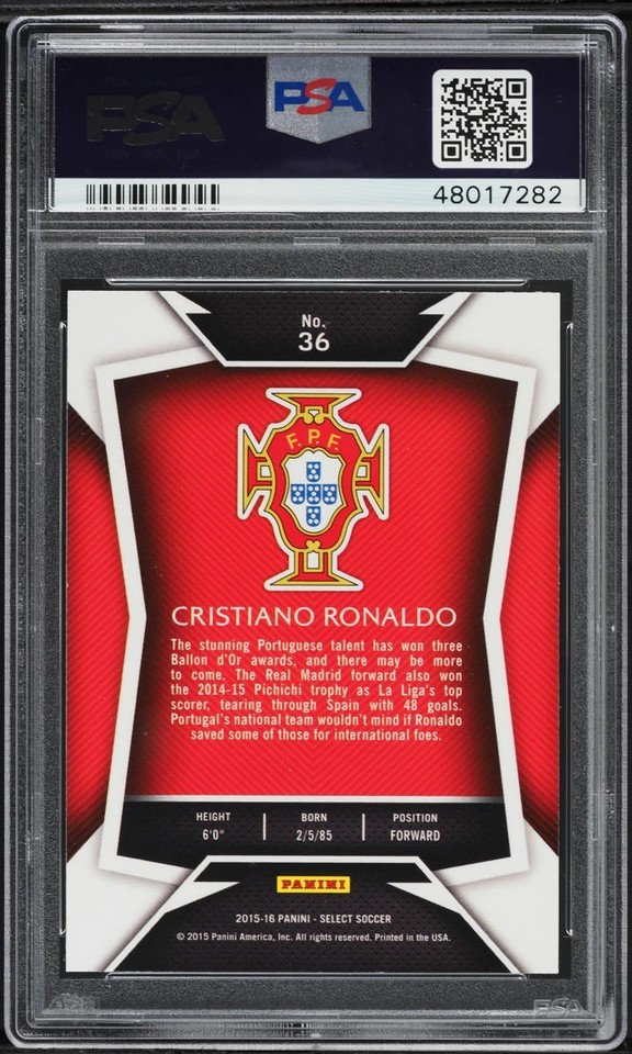 2015 Select Soccor Cristiano Ronaldo #36 PSA 10 GEM MINT | eBay