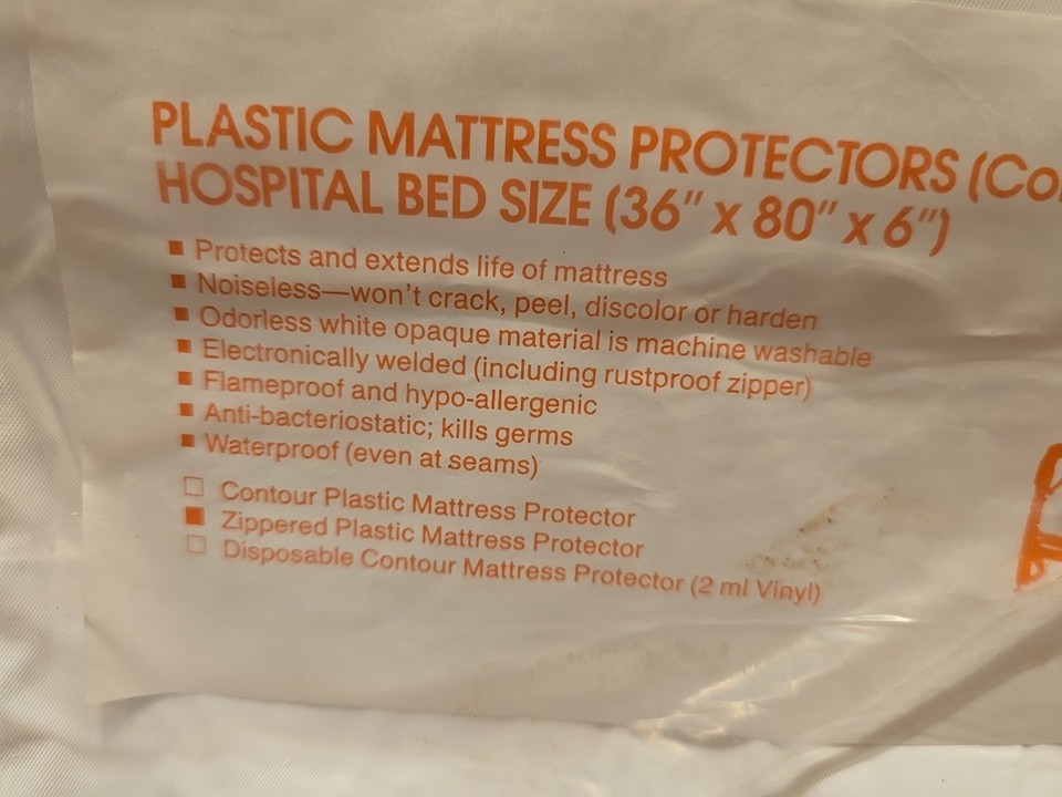 ZIPPERED Plastic Mattress Cover Protector - Waterproof - HOSPITAL BED ...