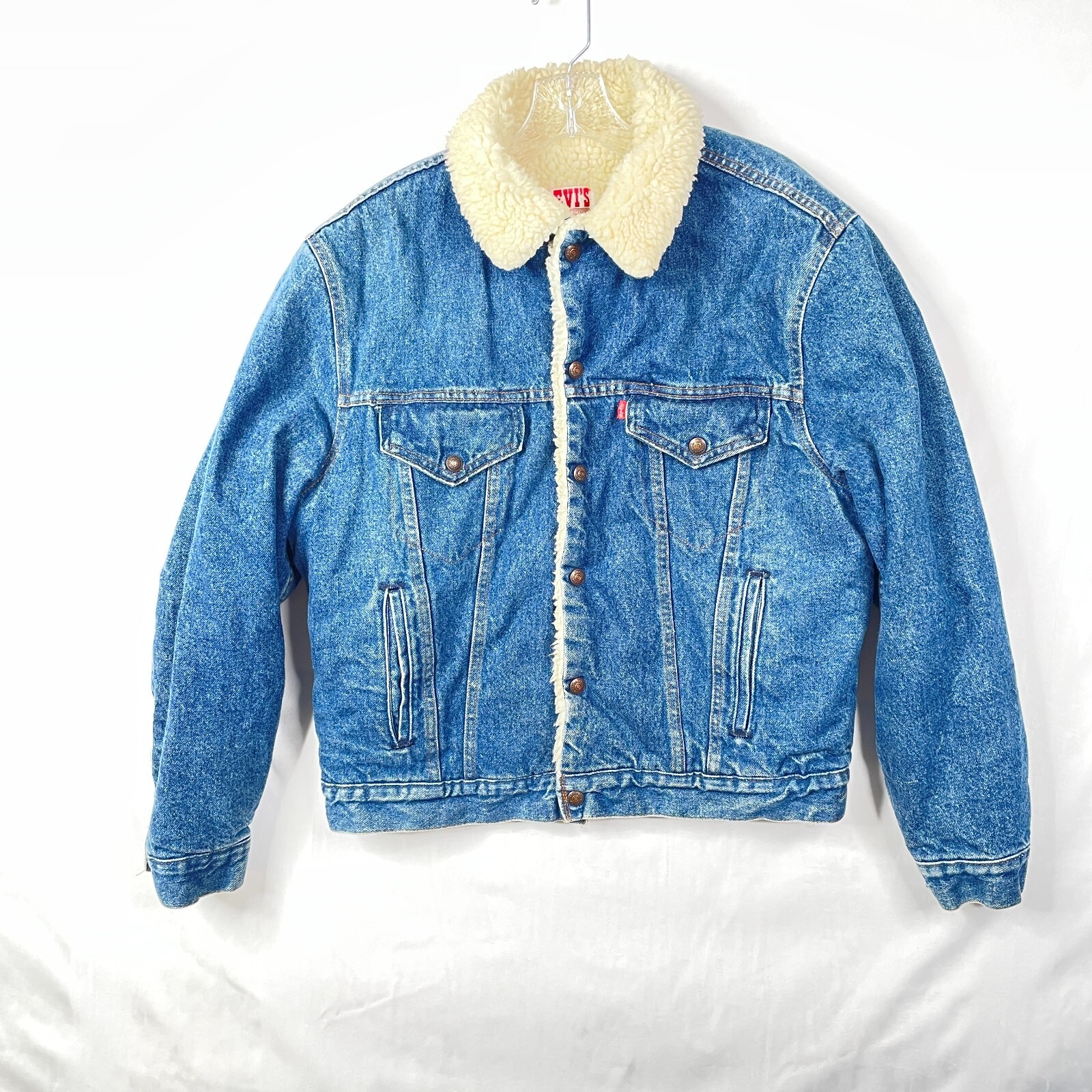 LEVIS Vintage 80's Sherpa Lined Trucker Jacket Regula… - Gem