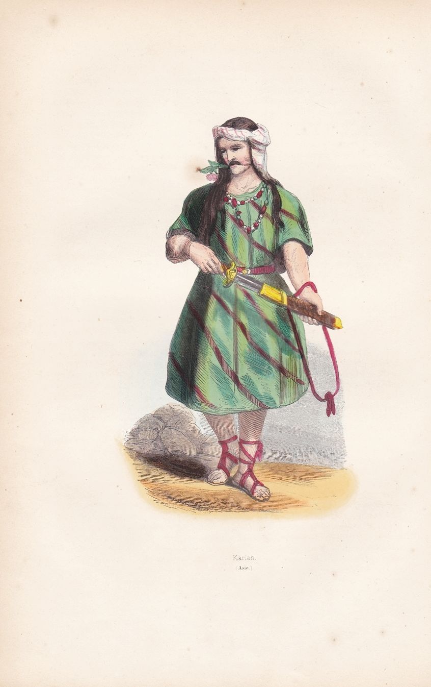 Carians Caria Anatolia Turkey Costumes Traditional Costumes Woodcut ...