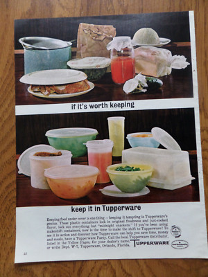 1963 Tupperware Ad If it's Worth Keeping Keep it in Tupperware | eBay