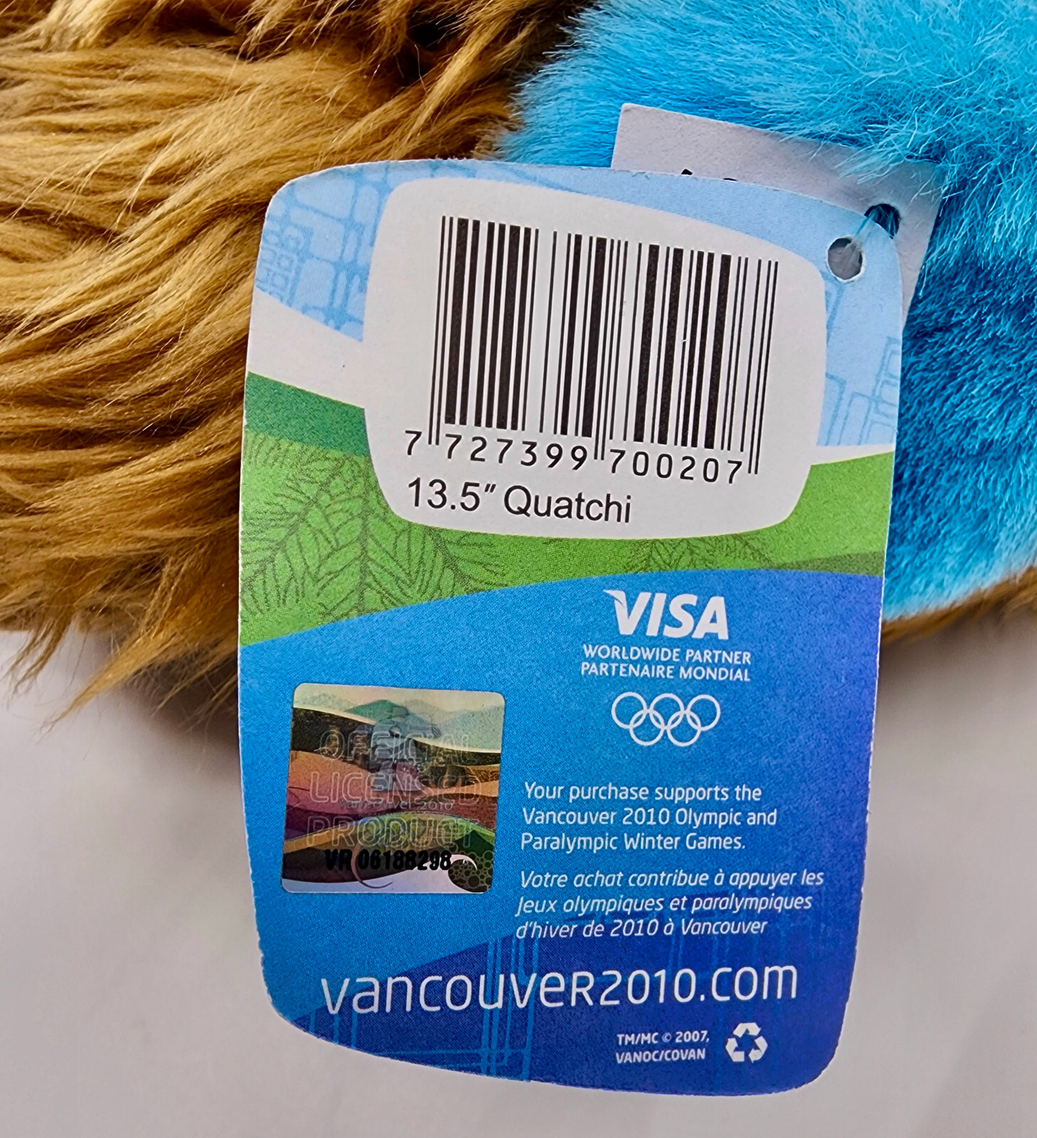 * WOW! VANCOUVER 2010 OLYMPICS QUATCHI THE SASQUATCH MASCOT 13.5" PLUSH ...
