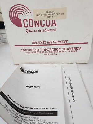Concoa Gas Regulator 0-400/0-40PSIG CGA-510 | eBay
