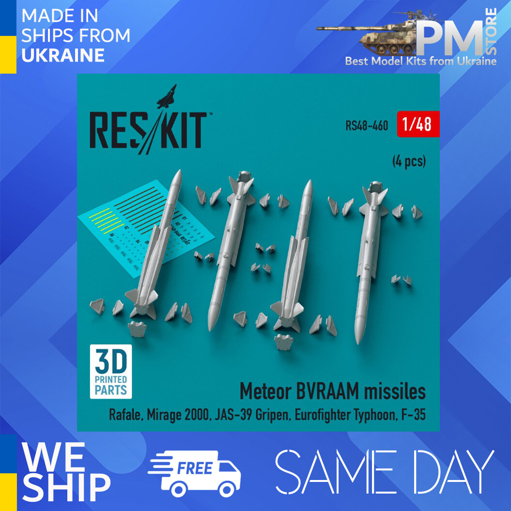 Reskit RS48-0460 1/48 Meteor BVRAAM missiles 4pcs Rafale Mirage 2000 3D Printed | eBay