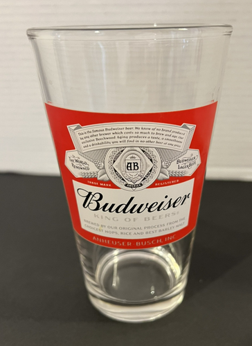 Budweiser Beer Glass with Classic RWB Logo, Anheuser Busch, Breweriana ...