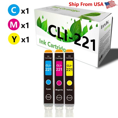 (3-Pack,CMY) CLI221 Ink Cartridge CLI-221 for PIXMA MP550 Printer | eBay