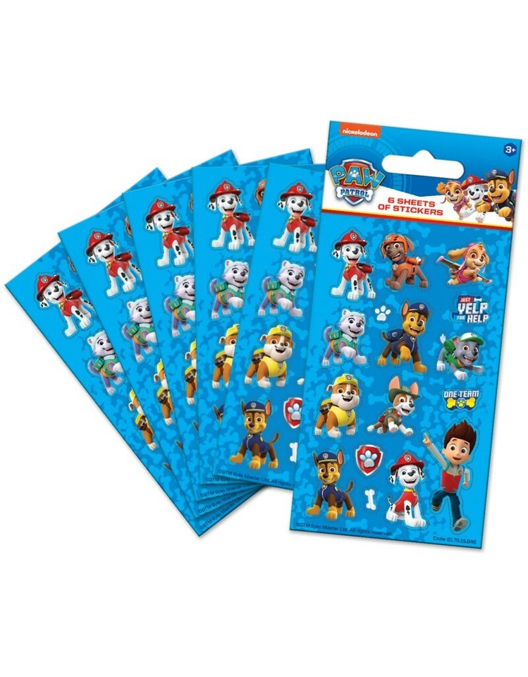 Childrens Character Fun Stickers 6 Sheets Party Pack Loot Bag Fillers ...