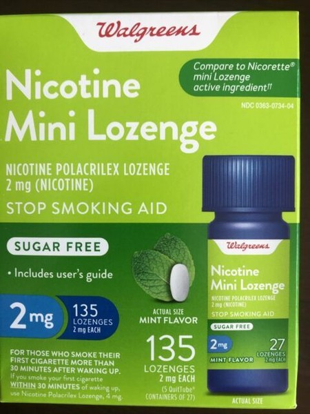 Walgreens 238129 Nicotine Mini Lozenge - 2mg for sale online | eBay
