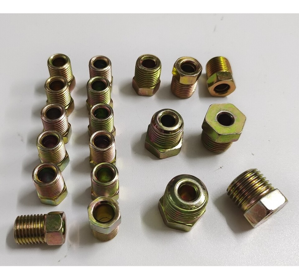 19x Brake Line Fittings Assortment Kits For 3/16"Inverted Flares Brake ...