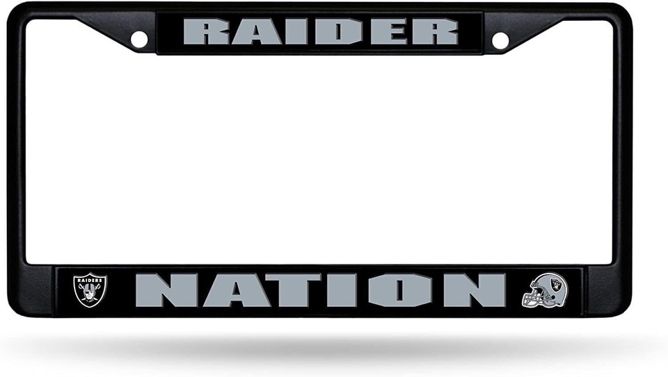 Las Vegas Raiders Raider Nation Premium Black Metal License Plate Frame ...