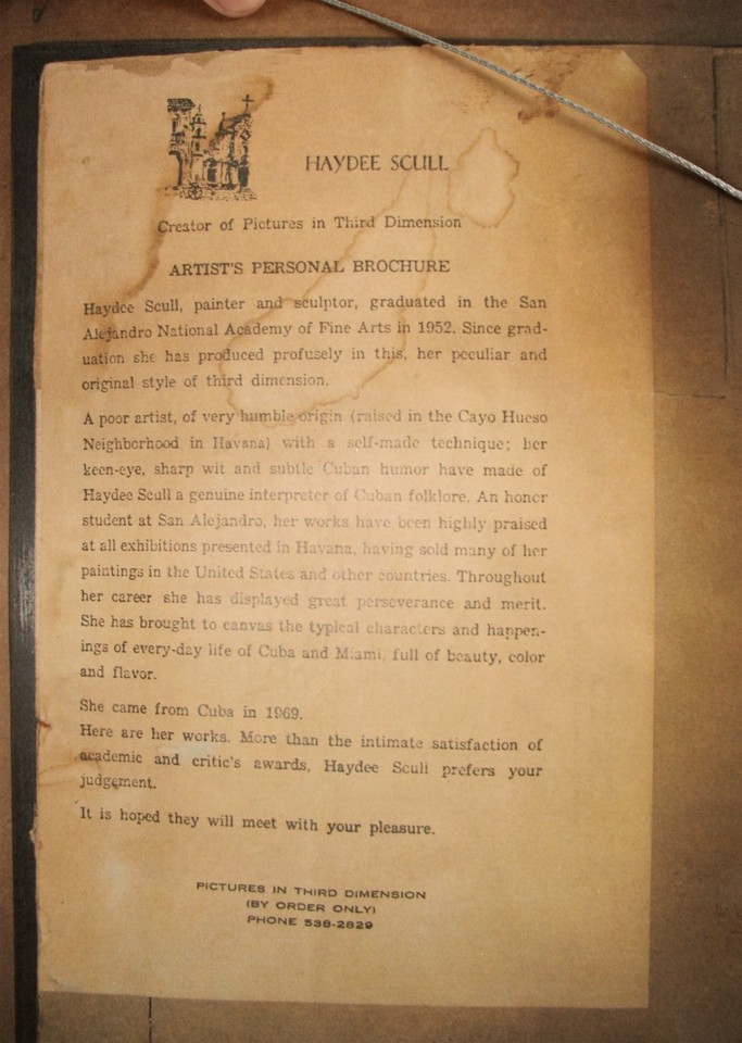 1976 Signed Haydee Scull Cuban Folk Art 3D Sculpture Diorama Street ...