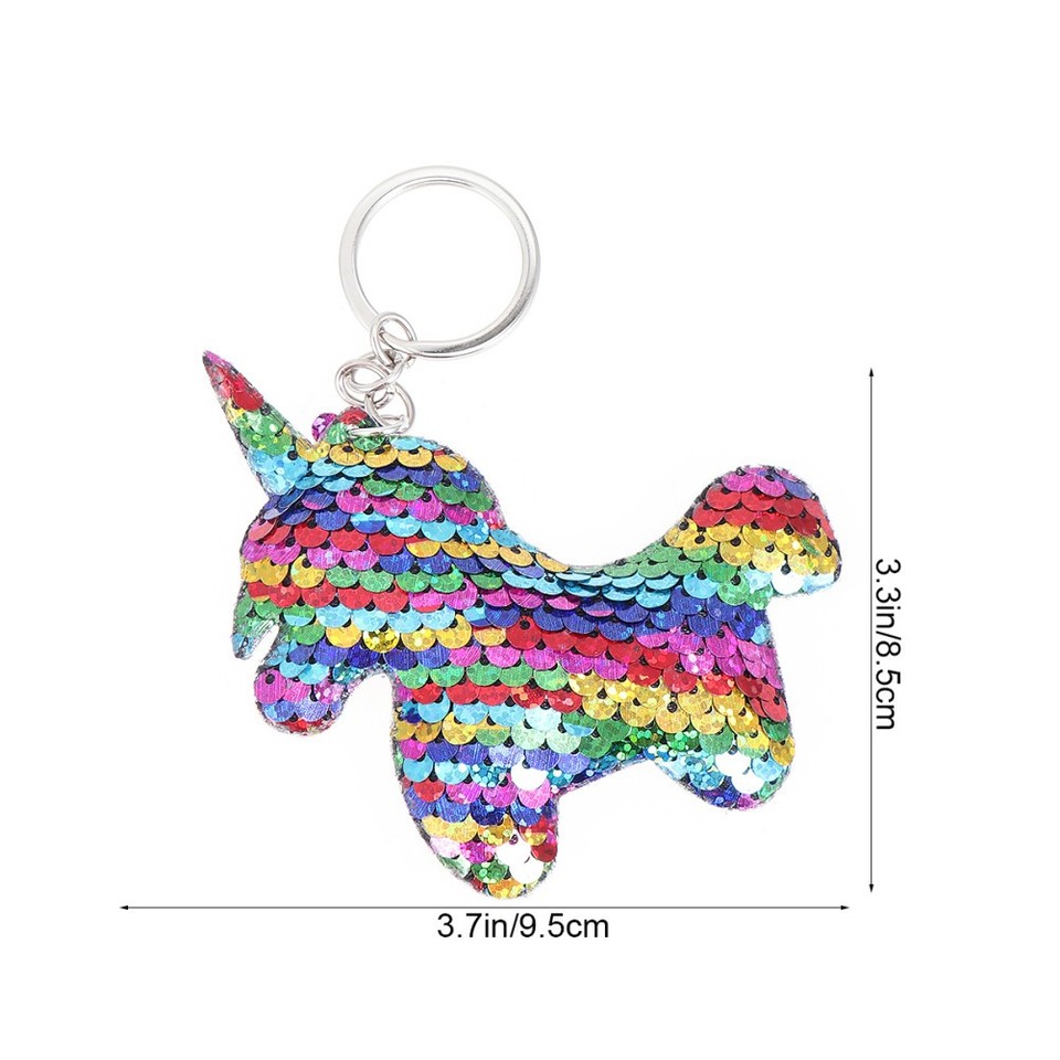 2Pcs Unicorn Keychains Double-sided Shiny Sequin Unicorn Pendant ...