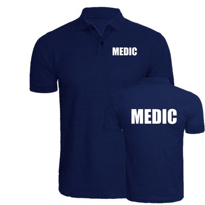 MEDIC PRINTED NAVY POLO SHIRT, WORKWEAR, MEDICAL, FIRST AID, FIRST ...