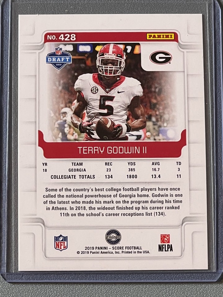 2019 Score Football Silver Refractor SSP /30 #428 Terry Godwin II RC ...