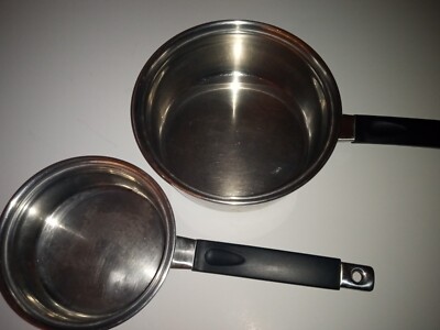 Range Craft Sears Brand 6.5" & 8"Sauce Pans Stainless with Handle 391 ...