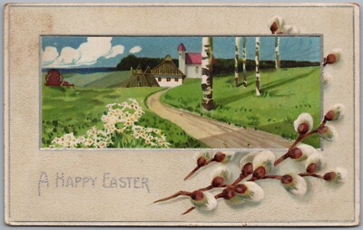 A Happy Easter Farm Scene Embossed 1912 Postcard B763 | eBay