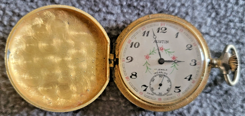 Vintage Austin (Arnex) 17 jewel Incabloc Swiss Pocket Watch Gold tone ...