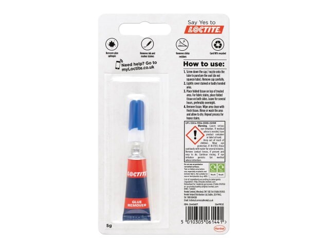 LOCTITE Super Glue Remover 5g Gel Tube Also Stain Marker Adhesive Ink ...