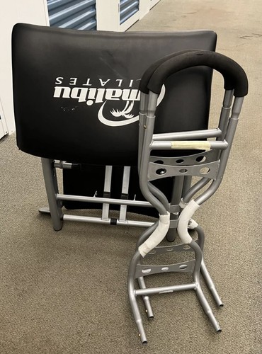 Malibu Pilates Folding Chair Bench w Pro Handles Yoga Ab Core + 3 DVD ...