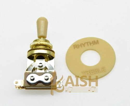 Gold 3 Way Guitar Toggle Switch Cream Tip and Plate Fits Les Paul SG ...