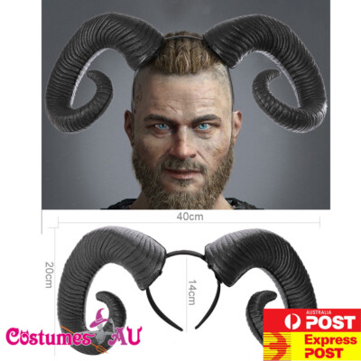 Twisted Bull Ram Goat Aries Beast Horns Demon Devil Costume Headpiece ...