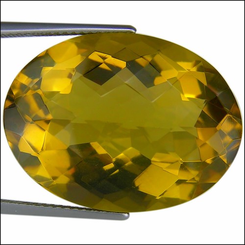 30.40 Ct Natural Lemon Quartz Gemstone Lemon Yellow Color Oval Checker ...